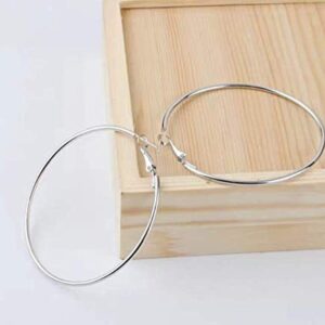 VONALA 925 Sterling Silver Circle Endless Hoop Earrings - Jewellery for Women 65MM