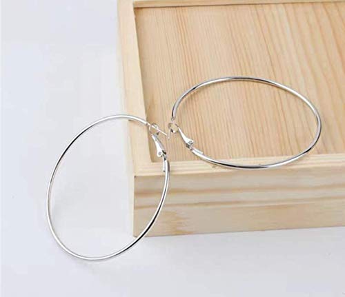 VONALA 925 Sterling Silver Circle Endless Hoop Earrings - Jewellery for Women 65MM