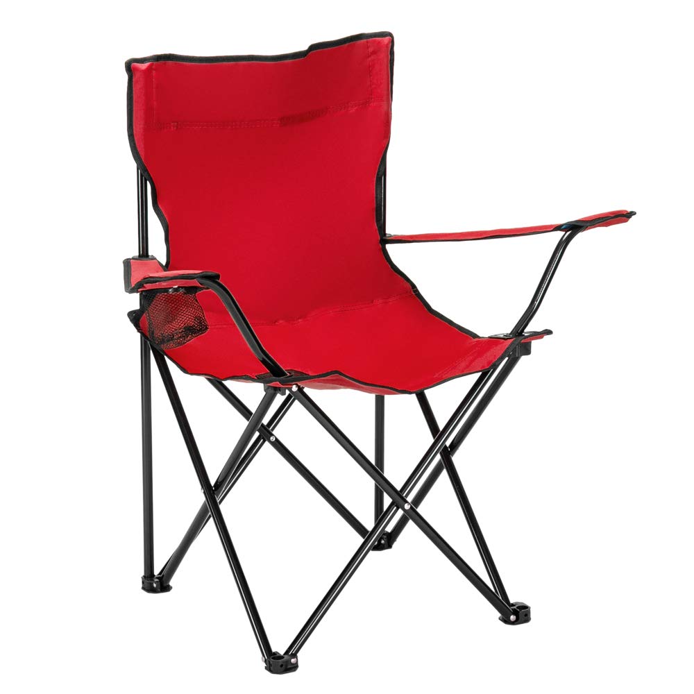 Guangshuohui Camping Folding Chair,Portable Folding Chair with Arm Rest Cup Holder and Carrying and Storage Bag for Outdoor, Camp, Indoor, Patio, Supports 330lbs (Red, Modern)