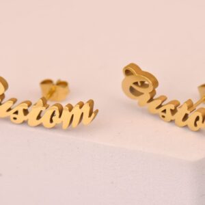 Fuck Personalized Name Stud Earrings Customized Any Name Studs Mother Day Christmas Gift Jewelry for Women