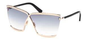 tom ford elle-02 ft 0936 shiny rose gold/grey shaded 71/1/130 women sunglasses