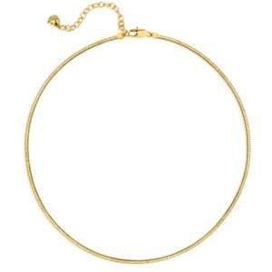 fettero gold snake chain necklace for women 14k gold plated snake choker necklace dainty simple boho necklace fashion jewelry for women men