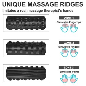 AISIGER Vibrating Foam Roller 5 Vibration Intensities, Next Generation Electric Foam Roller for Muscle Release, Fitness Deep Massage Foam Roller with Bag - Black