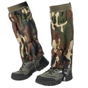 uponauot adjustable snake gaiters for men women snake bite protection chaps snake proof boots gaiters snake guards leg gaiters (snake proof gaiters - camo)