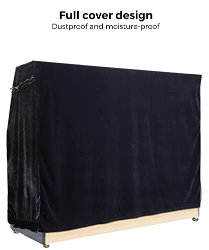 YNester Upright Piano Cover Dust Cover Piano Full Cover Velvet Piano Cover Dustproof Moistureproof Piano Cover Fits Standard Size Piano Cover (BLACK)