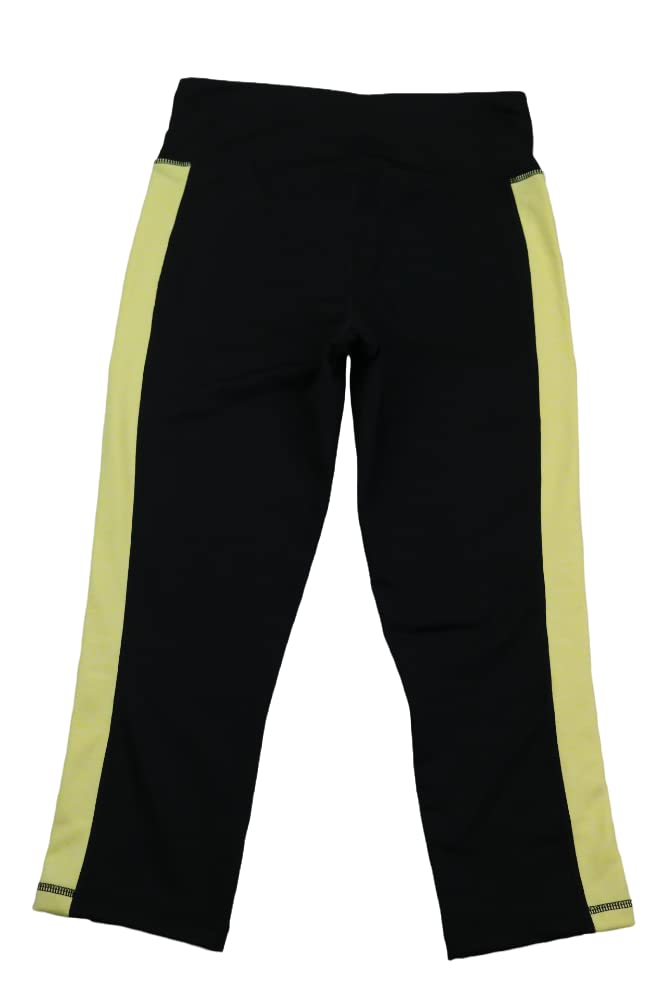 Ideology Colorblocked Cropped Leggings, Small (Noir English Yellow)