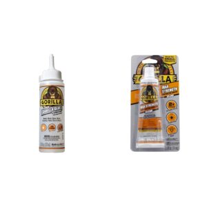 gorilla clear glue and gorilla max strength clear construction adhesive bundle (2 pack)