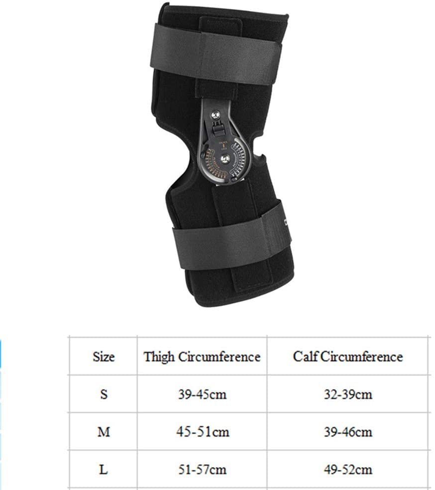 ROM Knee Brace Hinged Knee Brace Aluminium Adjustable Hinged Knee Joint Immobilizer Patella Knee Fixing Pad Sleeve Knee Splint Ligament Sport Injury Arthritis Pain Relief Adjustable Knee Immobilizer