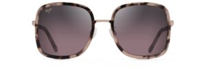 maui jim men's and women's pua polarized fashion sunglasses, pink tortoise w/rose gold/maui rose®, medium