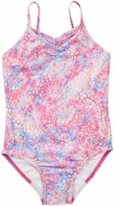 speedo girls thin strap one piece swimsuit (pink, x-small 5/6)