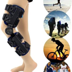 XBJYDMBDD Hinged Knee Brace ROM Knee Brace for ACL PCL Meniscus Ligament Sports Injuries Adjustable Knee Orthosis for Men Women Adjustable Knee Immobilizer