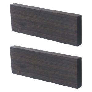 coshar 2 pieces black ebony wood timber black ebony blank lumber handle plate material for diy music instrument tools