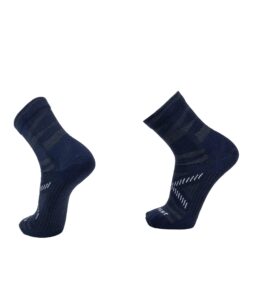 le bent ultra light mini trail merino wool sock for trail running, road running, and hiking - black iris - medium