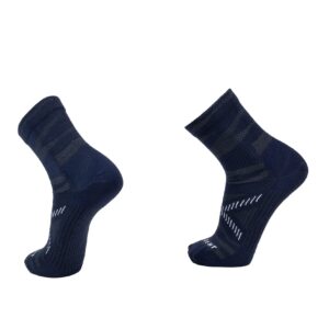 Le Bent Ultra Light Mini Trail Merino Wool Sock for Trail Running, Road Running, and Hiking - Black Iris - Medium