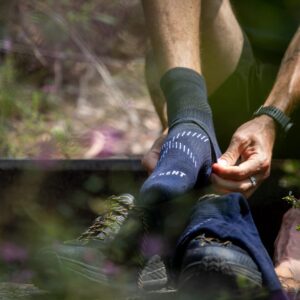 Le Bent Ultra Light Mini Trail Merino Wool Sock for Trail Running, Road Running, and Hiking - Black Iris - Medium