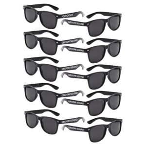 there forever studio set of 10 groom squad sunglasses for the groomsmen. groom, best man, groomsman wedding or bachelor party gifts