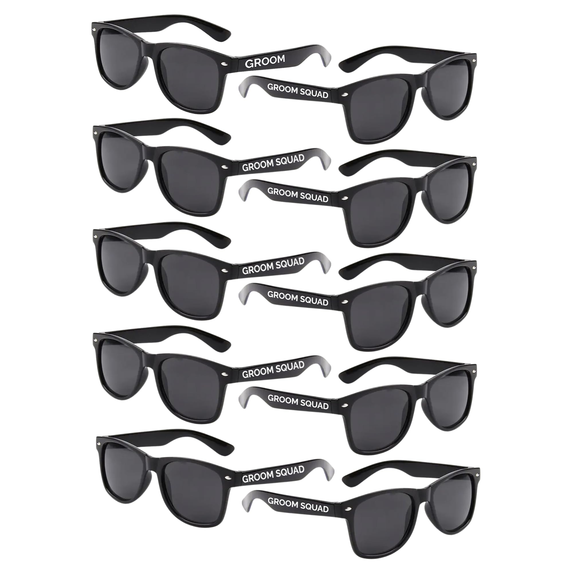 There Forever Studio Set of 10 Groom Squad Sunglasses for the Groomsmen. Groom, Best Man, Groomsman Wedding or Bachelor Party Gifts