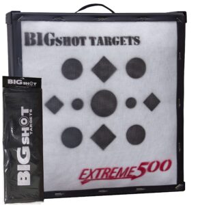 bigshot iron man extreme 500 fps target with heavy duty weather cover, white, 24", for crossbow and compound