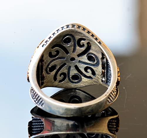 Handcrafted 925 Sterling Silver Men's Freemason Scorpion Ring with Black Agate Gemstone, Masonic Gold Plated King Signet Design, Unique Sterling Silver Ring