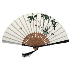 fkjlun handmade folding fan chinese style vintage summer bamboo folding fan hand held fan dance wedding party decor pocket gifts handheld fan (color : 02)