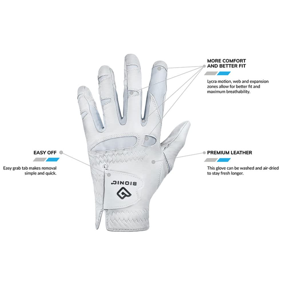 Bionic Women's StableGrip with NaturalFit 2.0 Cabretta Leather Golf Glove (Medium/Large, Left)