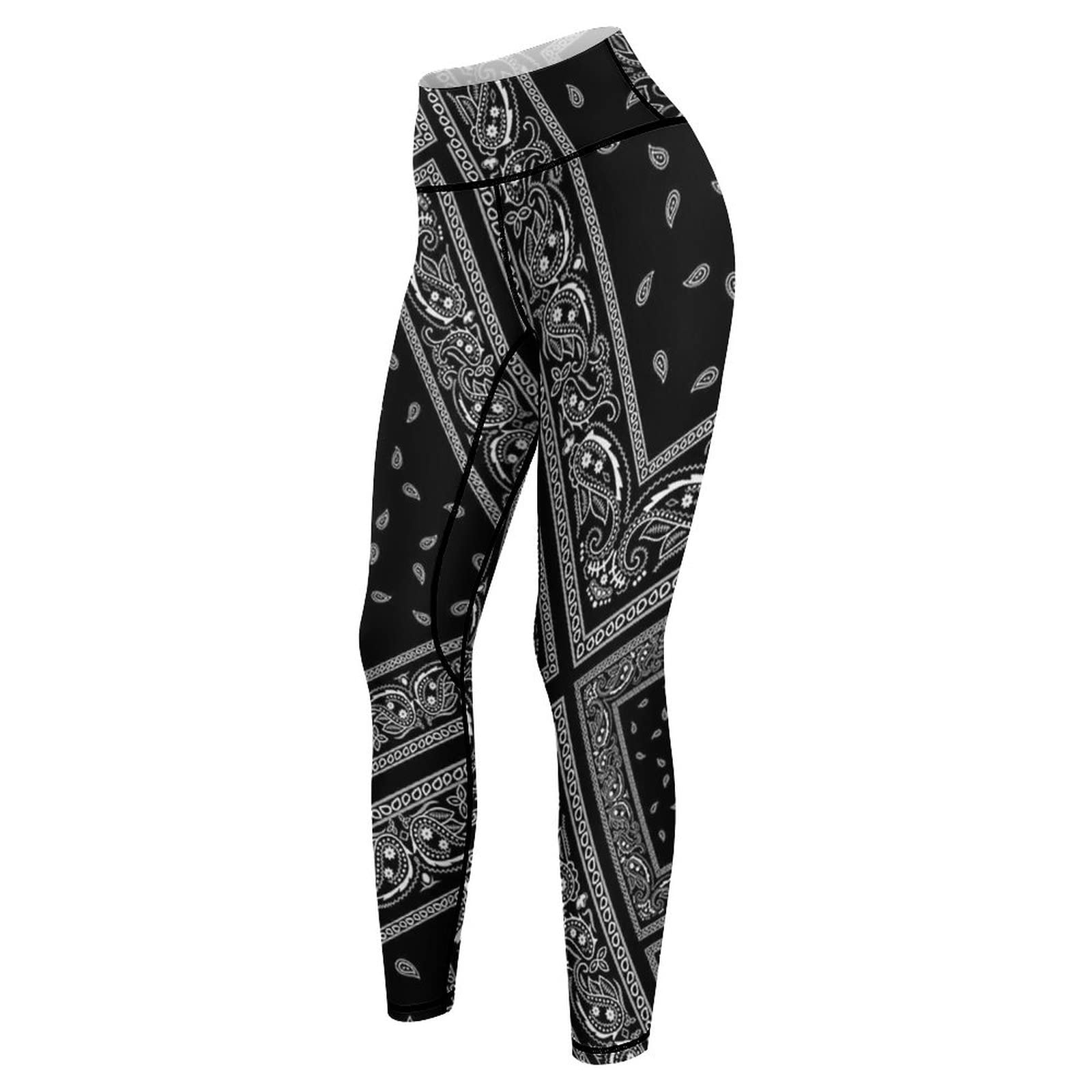 Wxkllsom Black Bandanas Leggings for Women High Waisted Butt Lifting Yoga Pants