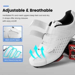 Peloton Shoes Size 15 Mens Womens - SPD and Delta Compatible Cycling Shoes - Indoor Outdoor Cycle Riding Bike Shoes with Spin Cleats - White 15