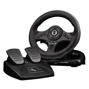 numskull next-gen multi format racing wheel 2022 with pedals - compatible with xbox series x|s, xbox one, ps4, nintendo switch and pc - realistic steering wheel controller accessory