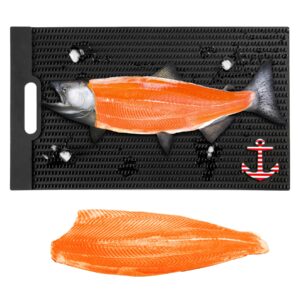 hhq fish fillet mat fish cleaning & cutting board grips fish for easy filleting, 14"x24"