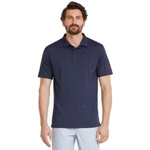 puma golf men's cloudspun love golf polo, navy blazer-ski patrol, medium