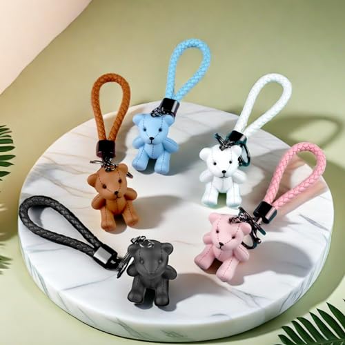 Yaihsuy Bear Resin Keychain Bear Key Ring Bag Charm for Car Keys, Backpack Accessories,Decoration Gift for Women Girls