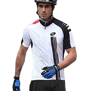 Cycling Padded Shorts Bike Shirts Full Zip Bicycle Clothing with 3 Pockets M