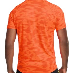 Workout Shirts Men Quick Dry-Short Sleeve Running Gym Shirt Athletic Fit Moisture Wicking Tees(Neon Orange,M)