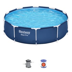 bestway steel pro 10' x 30" round above ground pool set | includes 330gal filter pump