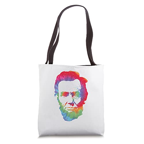 Abe Abraham Lincoln Tie Dye Retro President 4th Of July Tote Bag