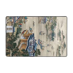 chinese landscape culture rugs 3d printed carpet decoration floor mats rectangle non-slip area rug for bedroom living room bathroom doormats 72"x48"