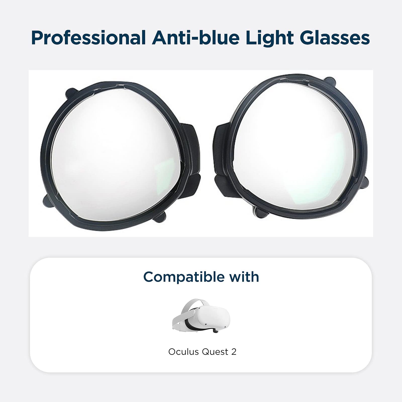 Customized lenses for Nearsighted People for Oculus Quest 2, Magnetic Anti-Glare and Blue Light Blocking Glasses, Clear Vision to Protect Your Eyes