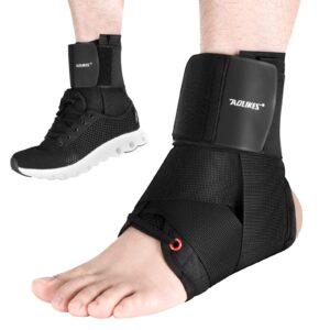 gintron ankle brace for women men 2022, adjustable lace up ankle support for sprained ankle, custom fit ankle stabilizer for basketball running volleyball injury recovery ankle splint protector