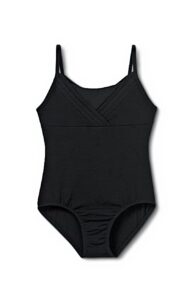 girls' sleeveless gymnastics ballet dance leotard~ straps back camisole tank leotards (small (6/6x), black)