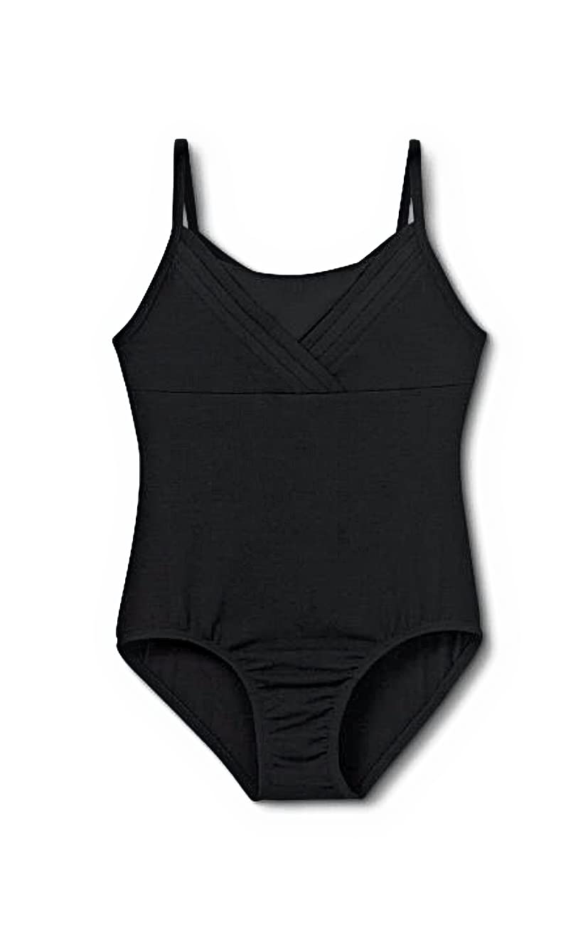 Girls' Sleeveless Gymnastics Ballet Dance Leotard~ Straps Back Camisole Tank Leotards (Small (6/6x), Black)