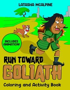 run toward goliath animated coloring and activity book