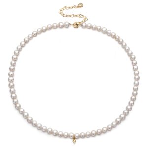 round white freshwater pearl necklace for women men dainty gold pearl choker necklace with charms cultured simple pearl drop necklace brides jewelry-gold charm