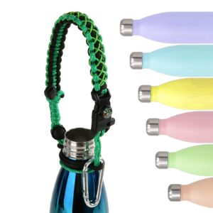 greant paracord handle compatible with mira and most cola shaped water bottle carrier, narrow mouth water bottle strap, fits 12oz, 17oz and 25 oz bottles