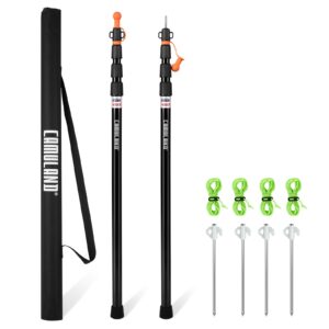 tent poles for tarp, camuland telescoping camping gear accessories stakes for hammock rain fly sun shade adjustable lightweight aluminum set of 34.5" - 110.2" hiking, awning/outdoor with carry bag