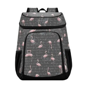 flamingo cooler backpack for women men picnic cooler bags insulated soft lunch backpack with leakproof lunch cooler for work fishing hiking camping park beach