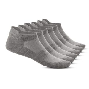 bonisto cotton ankle socks - 6 pairs mens athletic low cut socks - soft sneaker socks (medium, light grey)