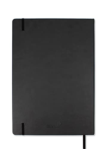 Silvine A4 Executive Hardback Notebook/Journal Black. 160 Dotted Pages of 90gsm Premium Ivory Paper