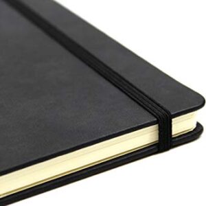 Silvine A4 Executive Hardback Notebook/Journal Black. 160 Dotted Pages of 90gsm Premium Ivory Paper