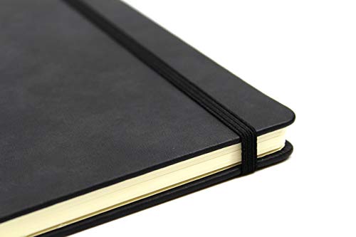 Silvine A4 Executive Hardback Notebook/Journal Black. 160 Dotted Pages of 90gsm Premium Ivory Paper