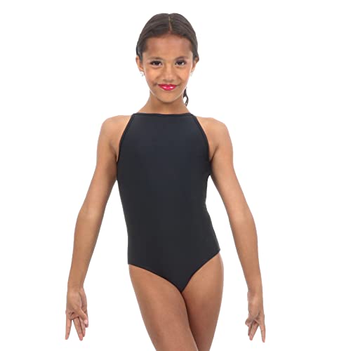 Alexandra Collection Youth Scoopneck X-Back Mesh Panel Leotard for Children